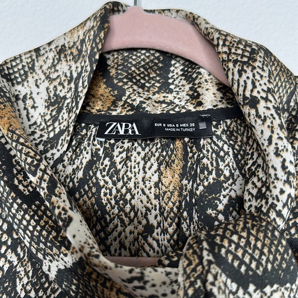 Zara | Tops | Zara Snake Print Satin Blouse | Poshmark